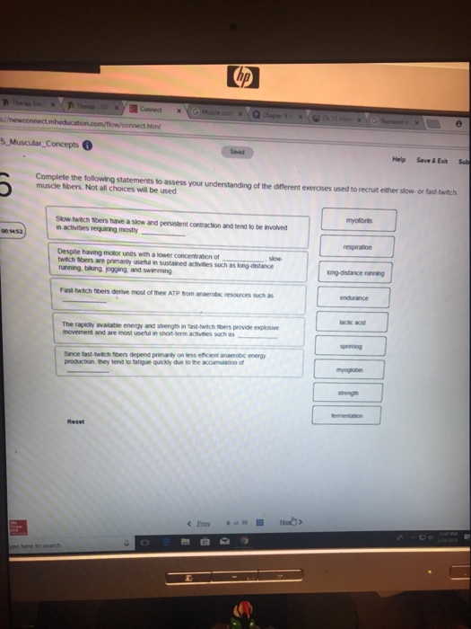 Solved 5. Muscular Concepts Help Save &Exit Sub Complete the | Chegg.com