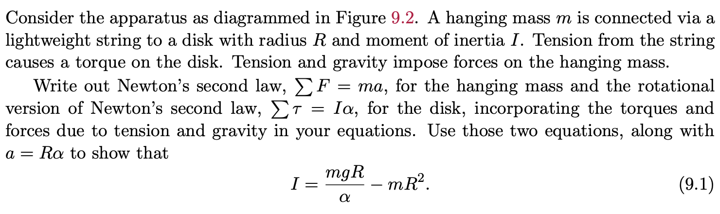 Solved Consider the apparatus as diagrammed in Figure 9.2. A | Chegg.com