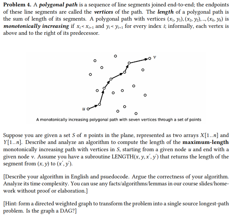 Solved Problem 4. A polygonal path is a sequence of line | Chegg.com