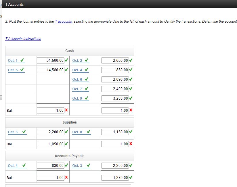 Solved Post the journal entries to the I accounts, selecting | Chegg.com Solved Post the journal entries to the I accounts, selecting | Chegg.com