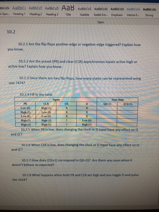 Solved bccDk AaBbC AaBbCc AaBbCcD o Spac... Heading 1 | Chegg.com