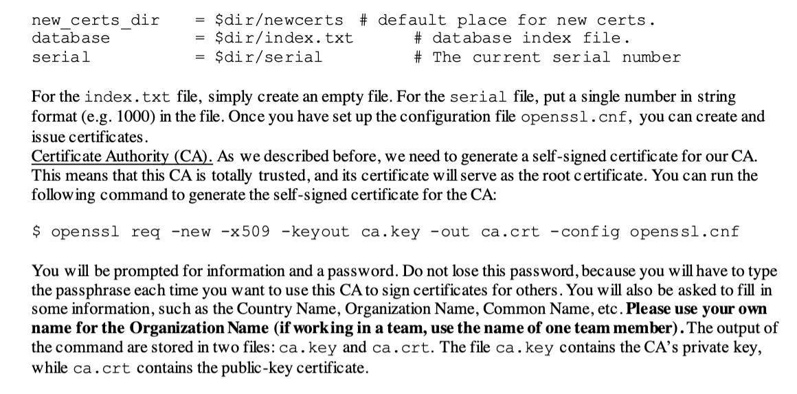 Solved Task 1: Become a Certificate Authority (CA) A | Chegg.com
