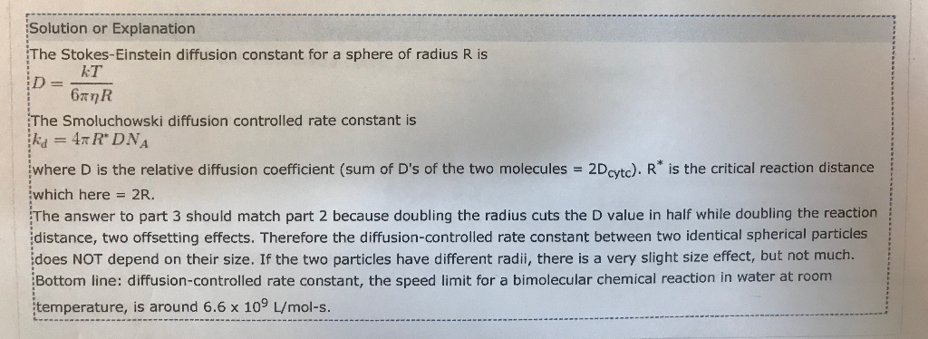 Solved m3/s. De KT A 10 m = Calculate the diffusion | Chegg.com