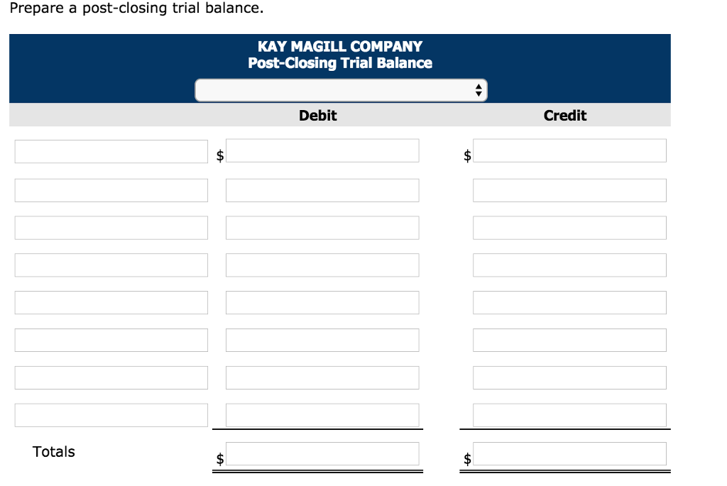 Solved Kay Magill Company had the following adjusted trial | Chegg.com