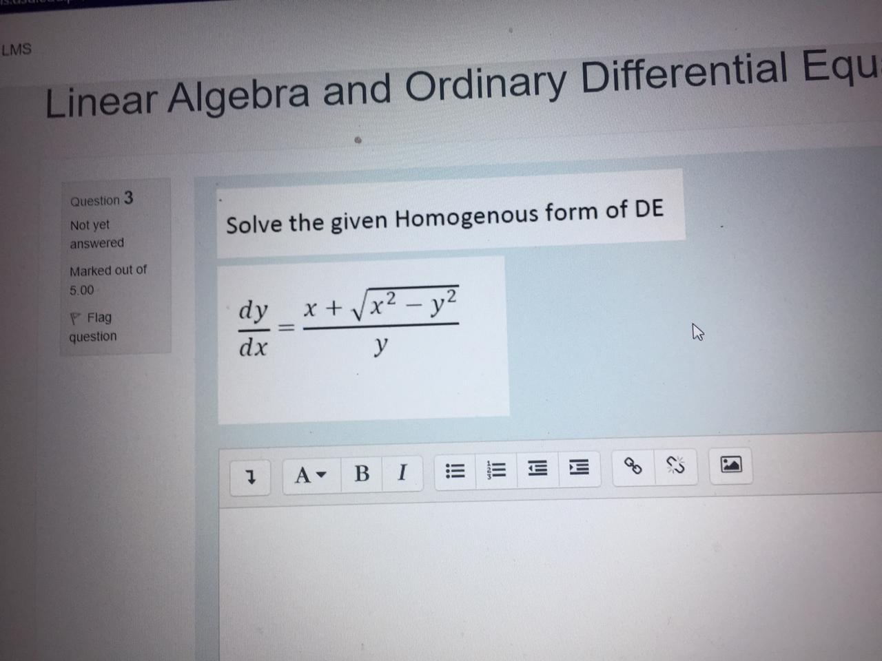 Solved LMS Linear Algebra and Ordinary Differential Equ | Chegg.com