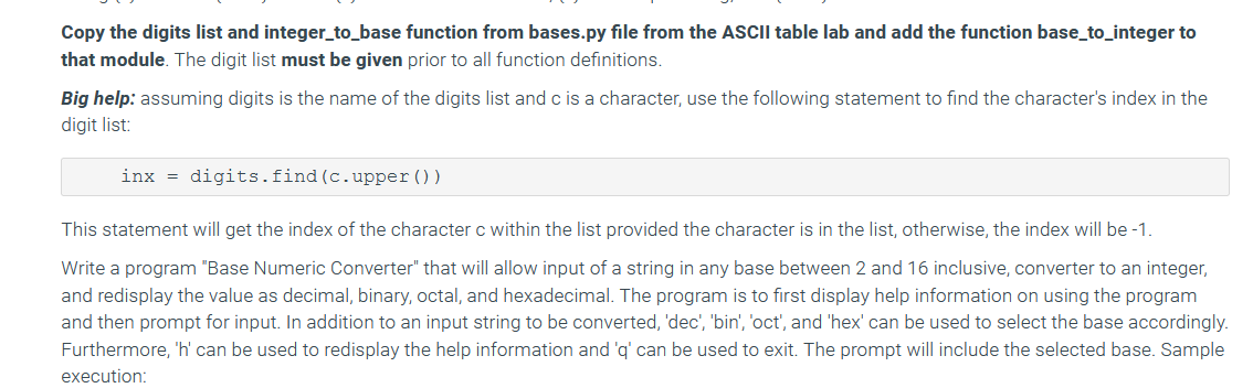 Solved 6.27 LAB: Base Converter In the previous labs, | Chegg.com
