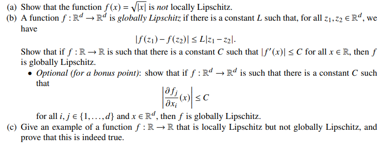 Solved (a) Show that the function f(x)=∣x∣ is not locally | Chegg.com