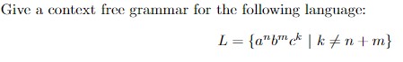Solved Give a context free grammar for the following | Chegg.com