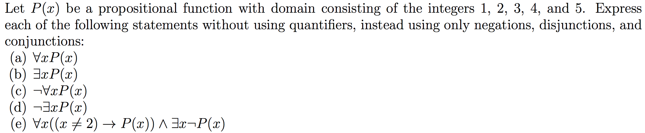 Solved Let P X Be A Propositional Function With Domain
