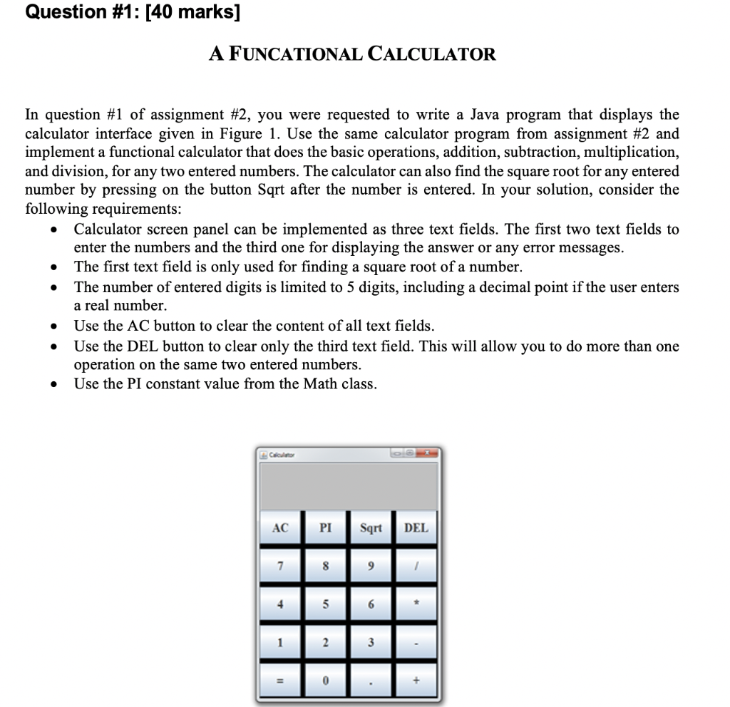 Solved I already have the code for how the calculator is | Chegg.com