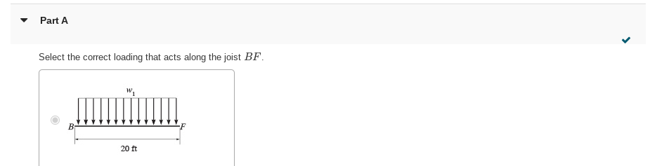 Solved Select the correct loading that acts along the joist | Chegg.com