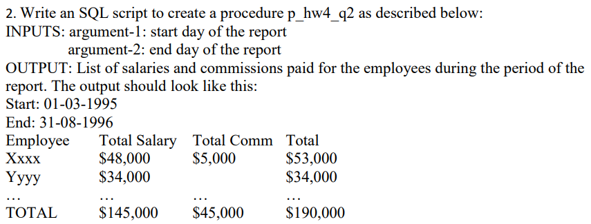 Using Oracle APEX (SQL) Run a script to test all | Chegg.com