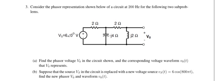 Solved Consider the phasor representation shown below of a | Chegg.com