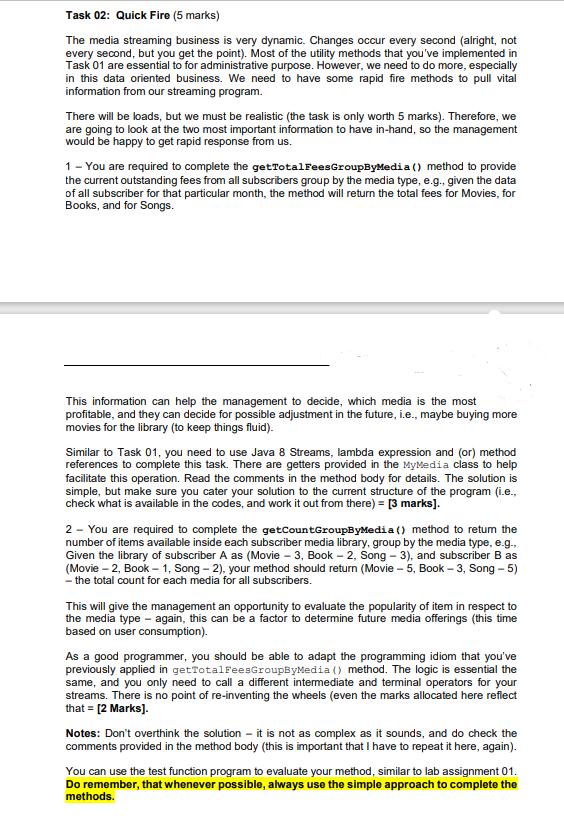 Solved // TODO create a method to return the outstanding | Chegg.com