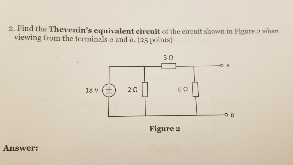 Solved 2. Find the Thevenin's equivalent circuit of the | Chegg.com