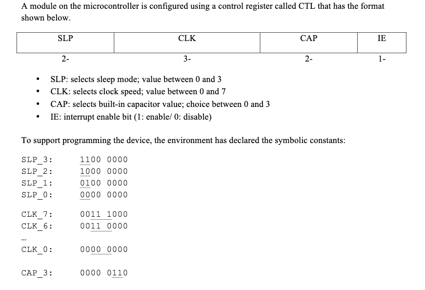 A module on the microcontroller is configured using a | Chegg.com