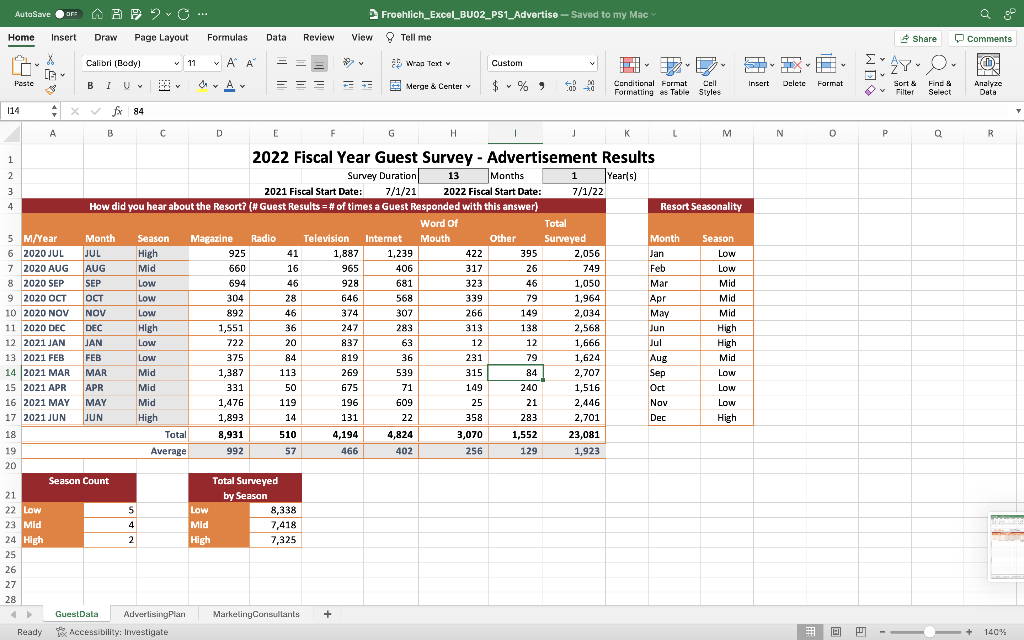Created On: 03/04/2021 YO19_Excel_BU02_PS1- Advertise | Chegg.com