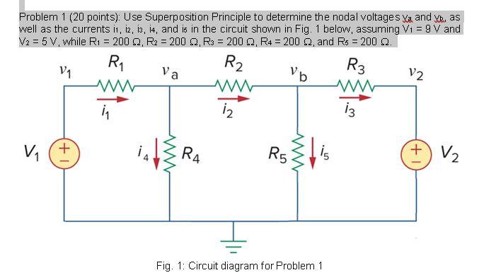 Solved Problem 1 (20 points): Use Superposition Principle to | Chegg.com