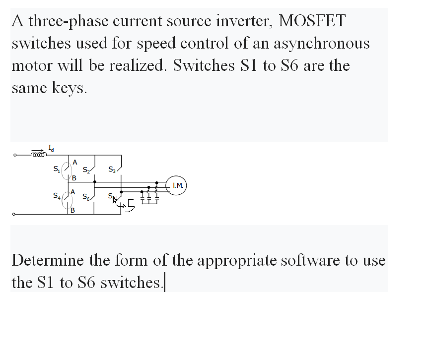 Solved A three-phase current source inverter, MOSFET | Chegg.com