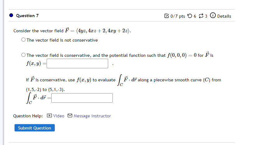 Solved Consider the vector field F= 4yz,4xz+2,4xy+2z . The | Chegg.com