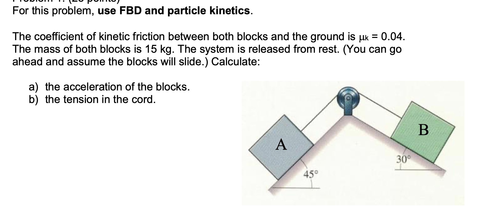 Solved For this problem, use FBD and particle kinetics. The | Chegg.com