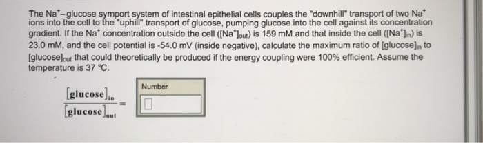 Solved The Na-glucose symport system of intestinal | Chegg.com