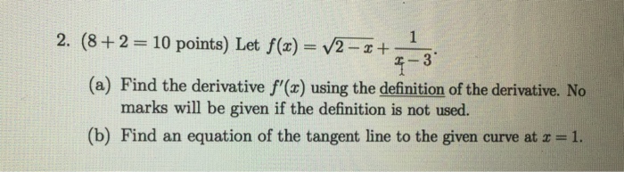 Solved Let f(x) = Squareroot 2 - x + 1/x - 3. Find the | Chegg.com