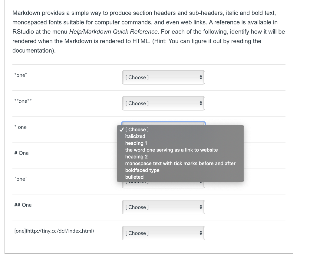 Solved Markdown provides a simple way to produce section | Chegg.com
