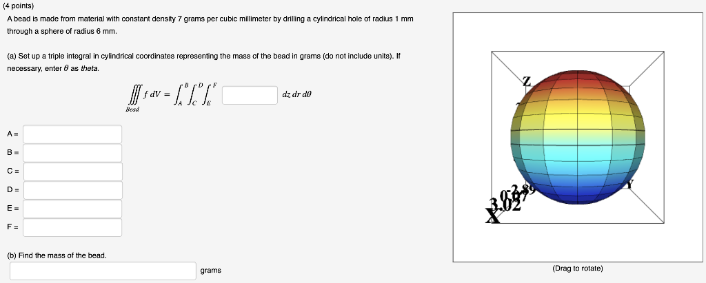 Solved (4 points) A bead is made from material with constant | Chegg.com
