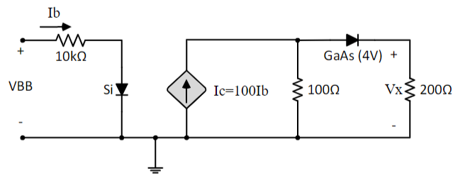 Solved Calculate the value of VBB that will make Vx equal to | Chegg.com