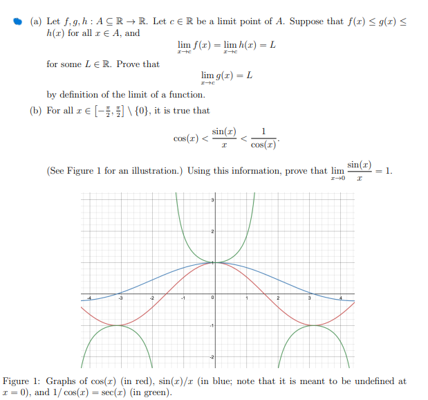 Solved (a) Let f,g,h:A⊆R→R. Let c∈R be a limit point of A. | Chegg.com