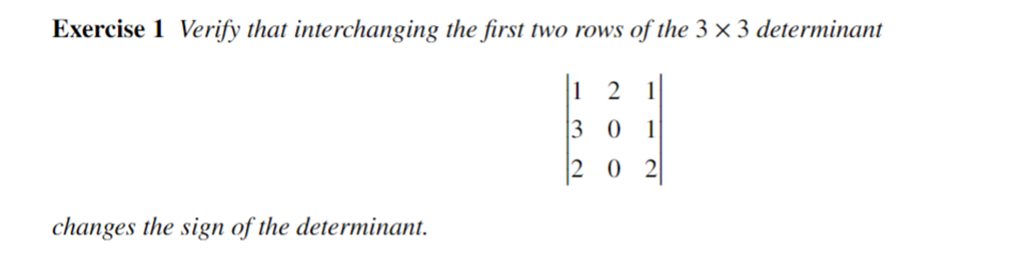 Solved Exercise 1 ﻿Verify that interchanging the first two | Chegg.com