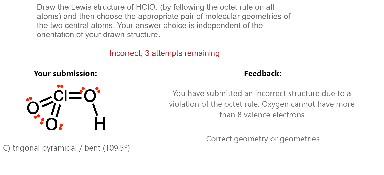 Solved Draw the Lewis structure of HClO3 (by following the | Chegg.com