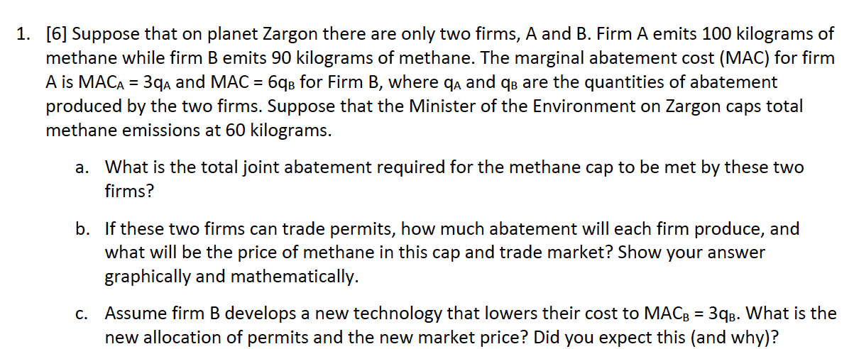 Solved 1. [6] Suppose that on planet Zargon there are only | Chegg.com