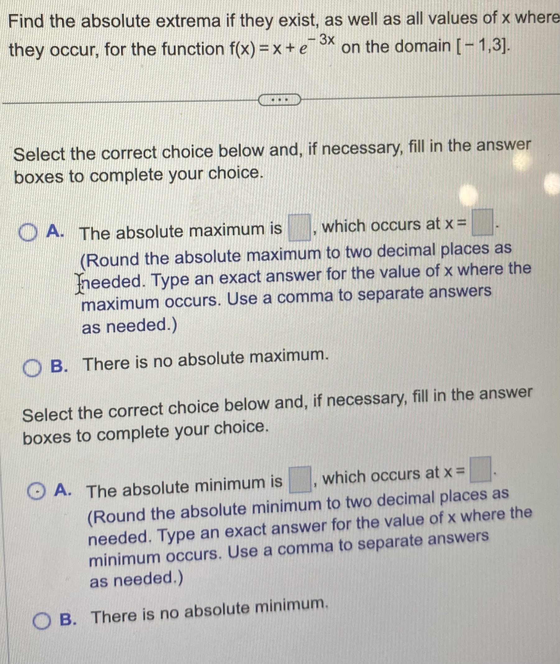 Solved Find the absolute extrema if they exist, as well as | Chegg.com