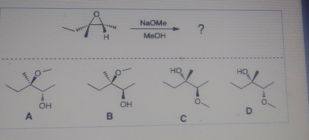 Solved NaOMe MeOH H OH OH A B C 244* | Chegg.com