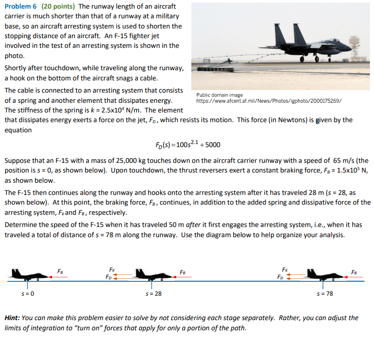 Solved Problem 6 (20 points) The runway length of an | Chegg.com