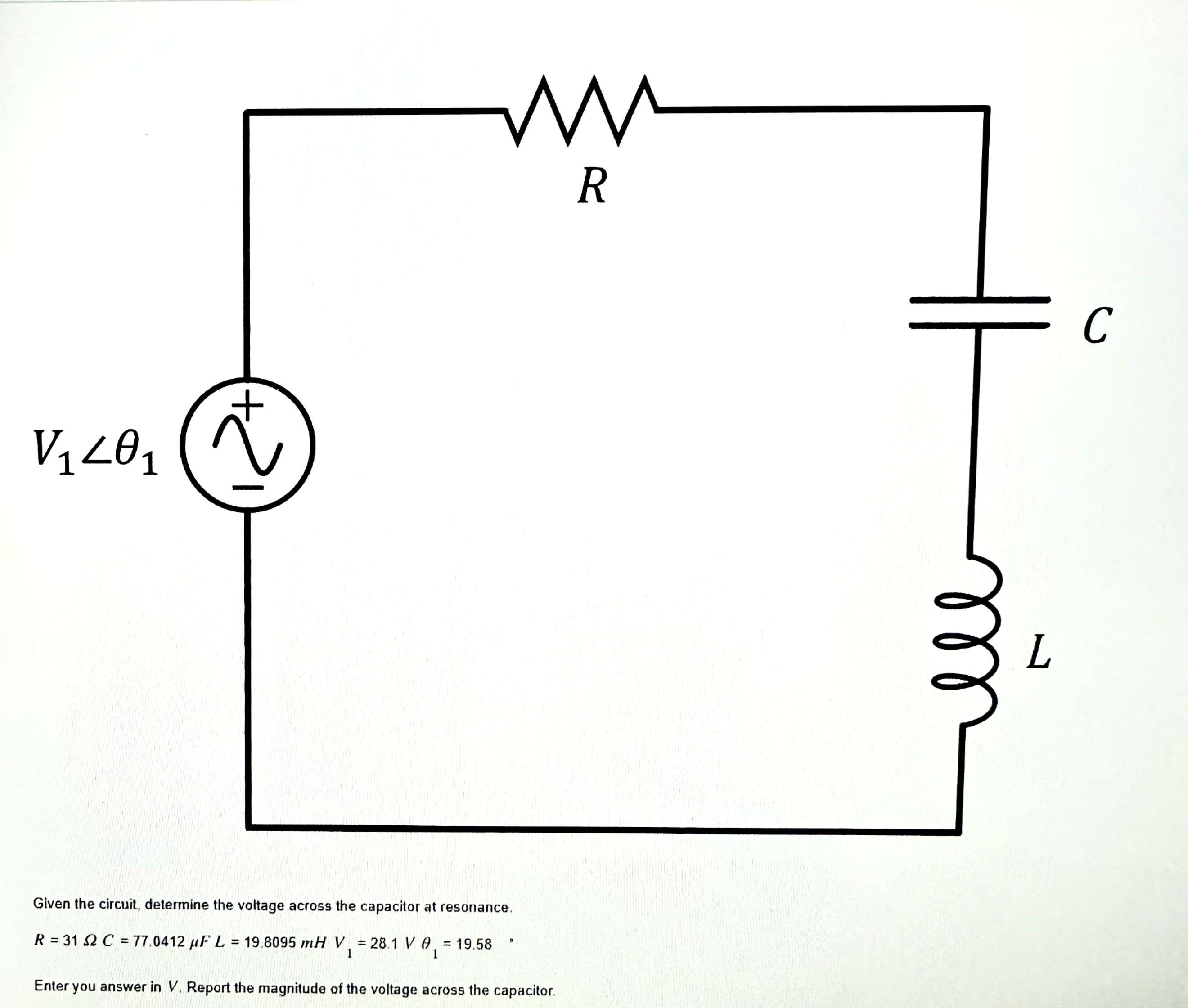 Given the circuit, determine the voltage across the | Chegg.com