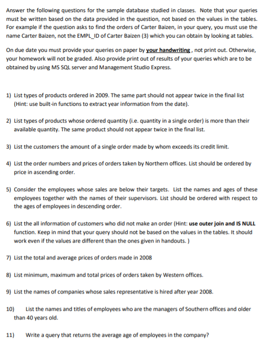 Solved Answer the following questions for the sample | Chegg.com