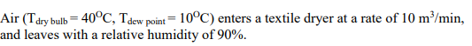 Solved Air (T dry bulb = 40°C, Tdew point = 10°C) enters a | Chegg.com