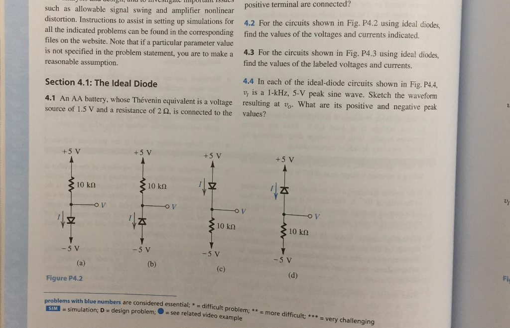 Solved For the circuits shown in Fig P4.2 using ideal | Chegg.com