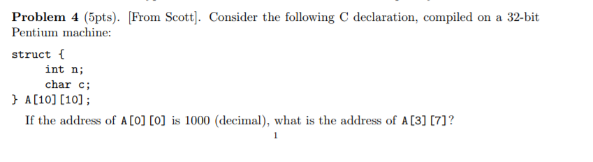 Solved Problem 4 5pts From Scott Consider The Following