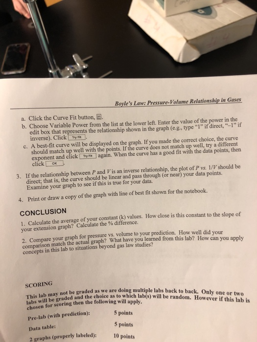 Experiment Boyle's Law: Pressure-Volume Relationship | Chegg.com