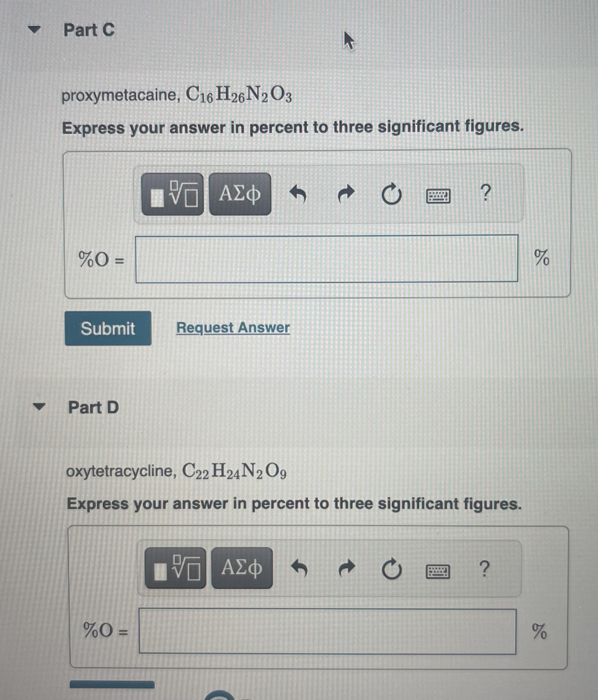 Solved Calculate the percentage by mass of oxygen in the | Chegg.com