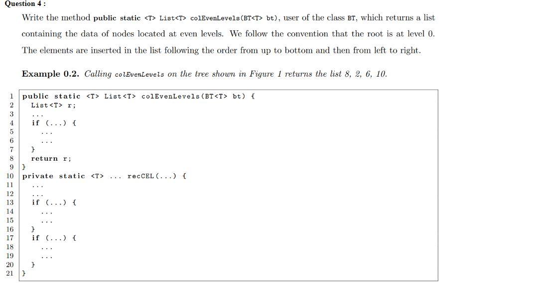 Solved Question 4 : Write the method public static List | Chegg.com