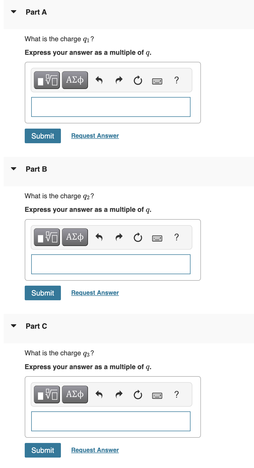 Solved What is the charge q1 ? Express your answer as a | Chegg.com