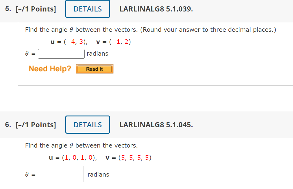 Solved 5. [-/1 Points] DETAILS LARLINALG8 5.1.039. Find the | Chegg.com