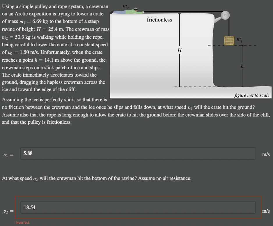 Solved Using a simple pulley and rope system, a crewman on | Chegg.com