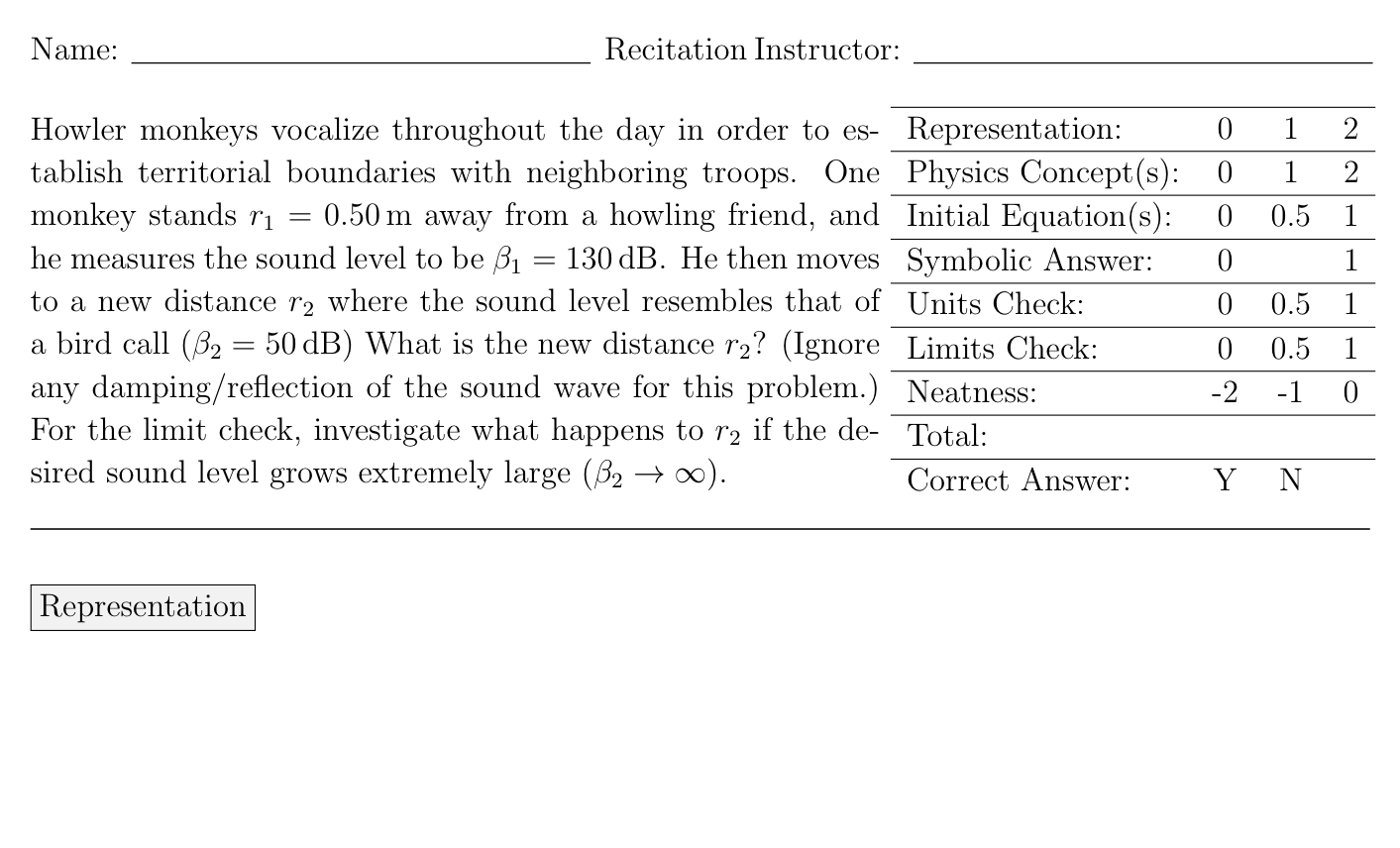 Solved Name: Recitation Instructor: 1 2 0 0.5 1 1 Howler | Chegg.com
