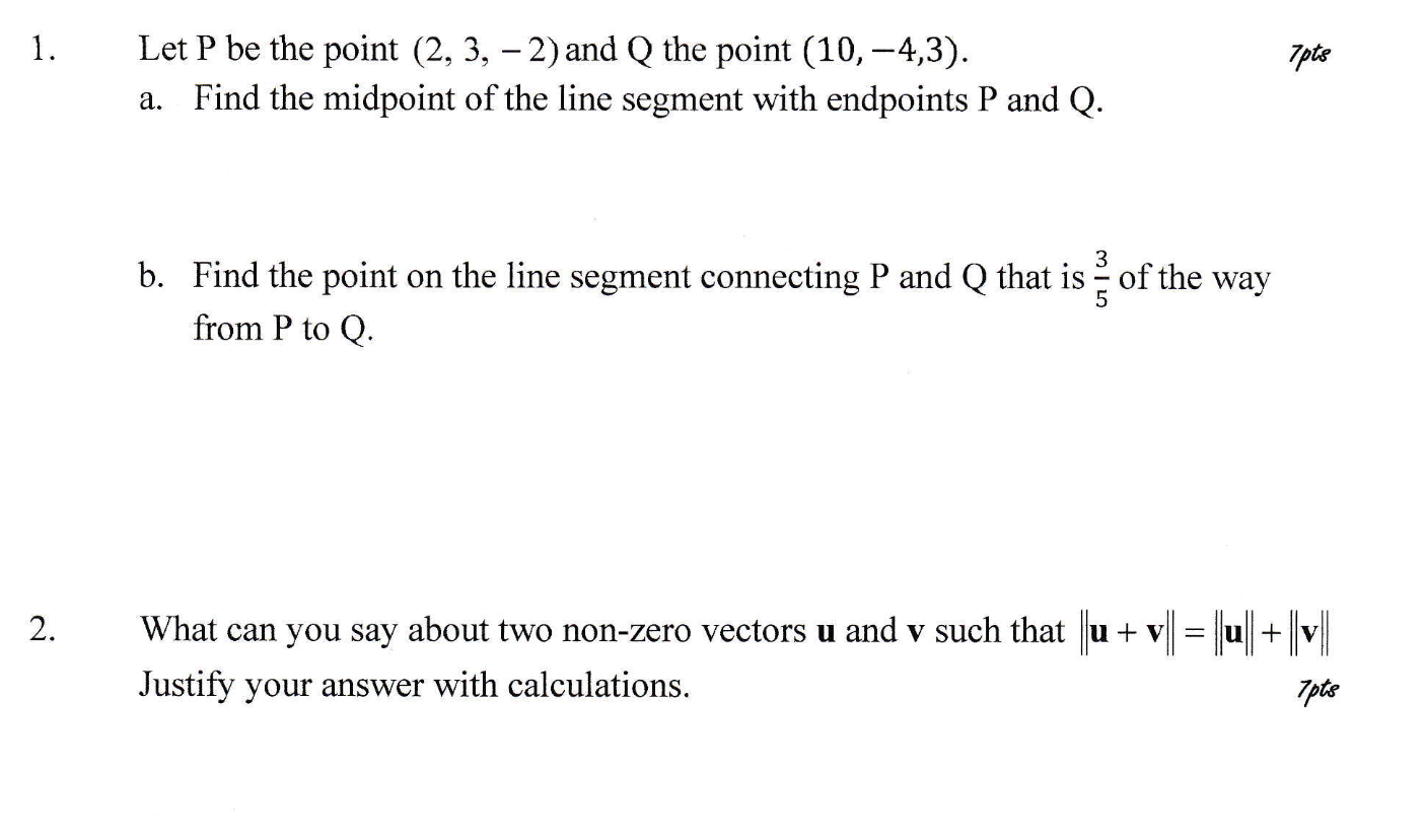 Solved b. Find the point on the line segment connecting P | Chegg.com